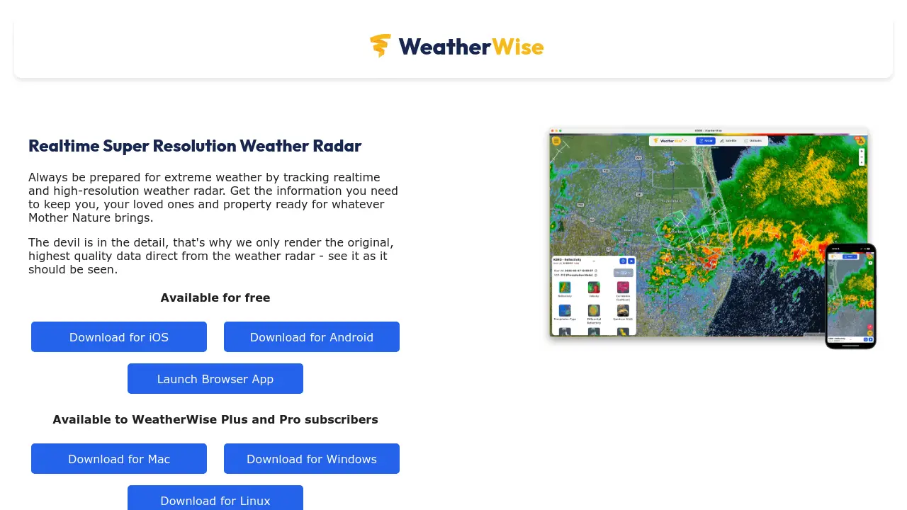 WeatherWise - Realtime Super Resolution Weather Radar