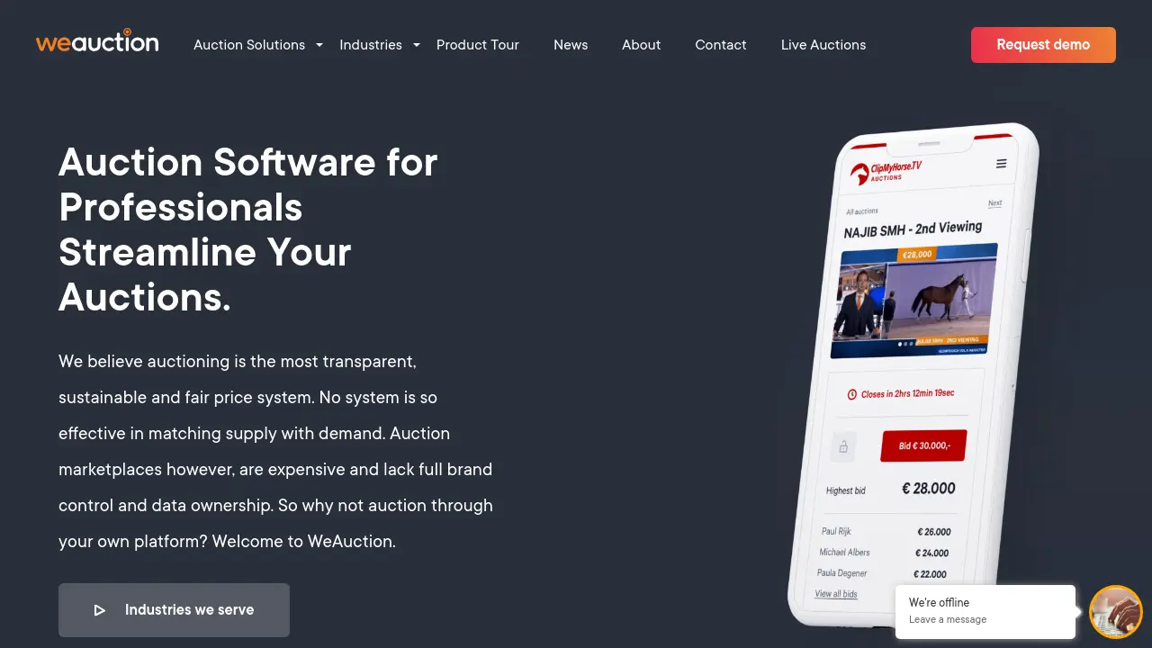 WeAuction - Professional Auction Software for Live and Timed Online Bidding
