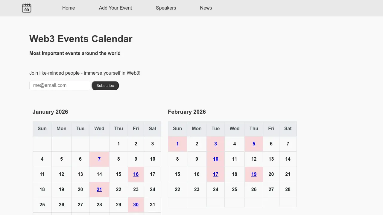 Web3 Events Calendar - Discover and join the most important Web3 events ...