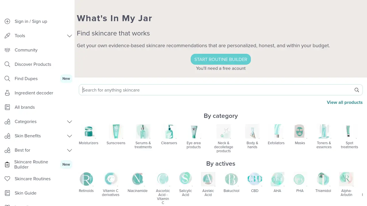 What's In My Jar - Personalized, evidence-based skincare recommendations.