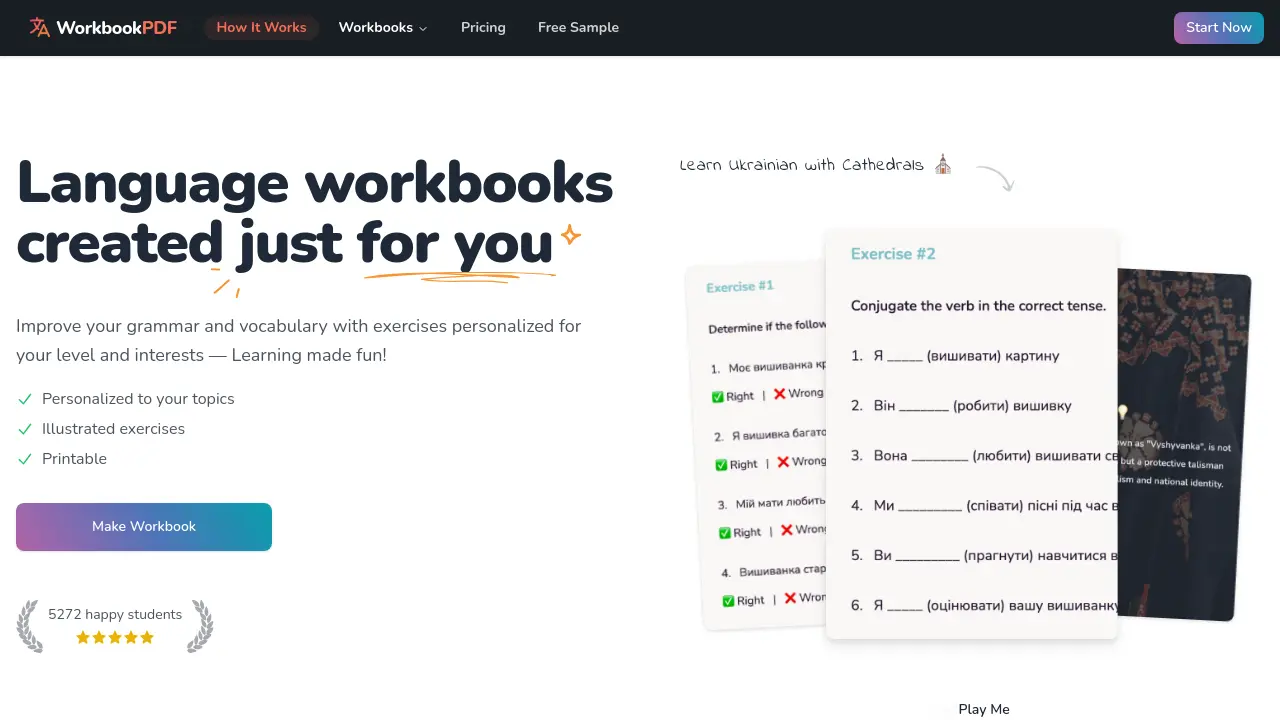 WorkbookPDF - Personalized Language Workbooks for Fun and Effective ...