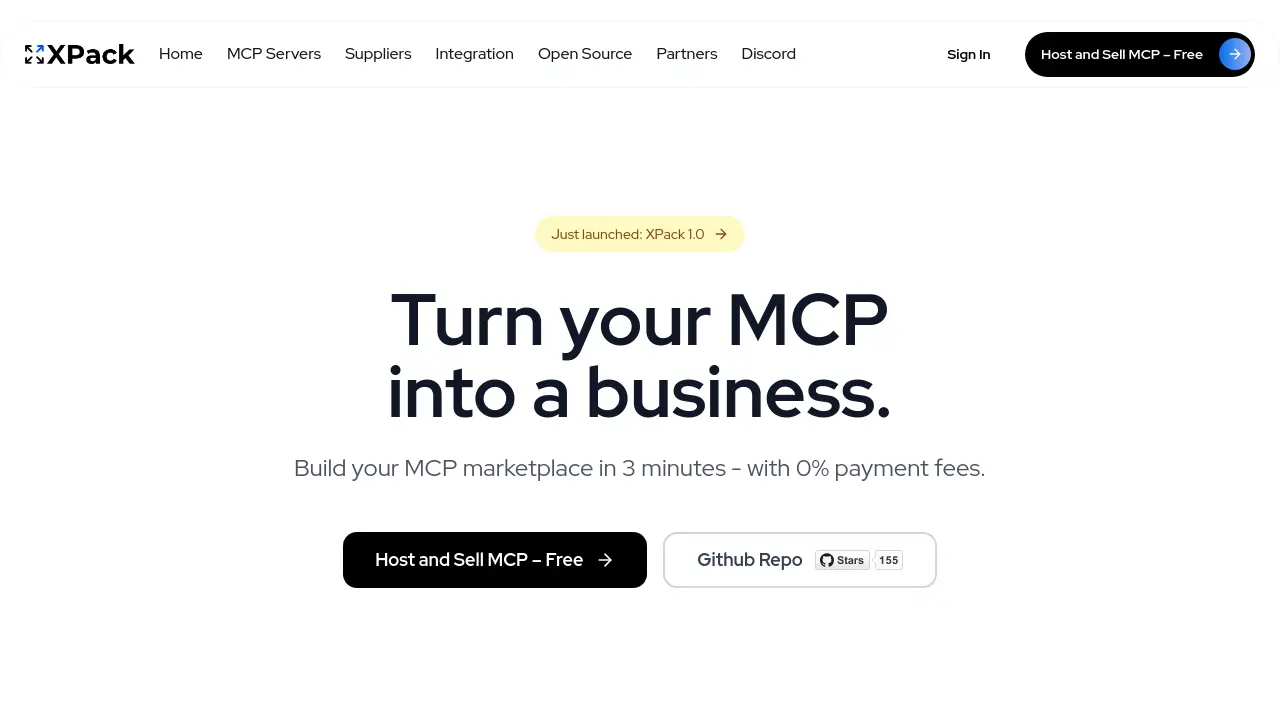 XPack - Turn your MCP into a business with a marketplace in 3 minutes