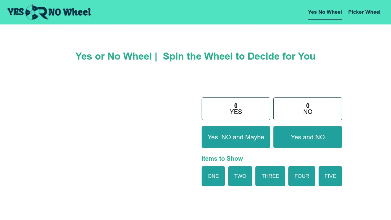 Yes No Wheel - Spin the Wheel for Random Yes or No Decisions