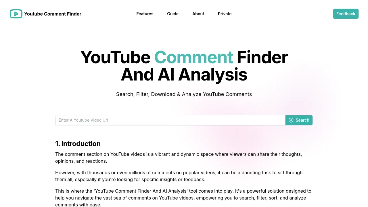 YouTube Comment Finder And AI Analysis - Search, Filter, Download ...
