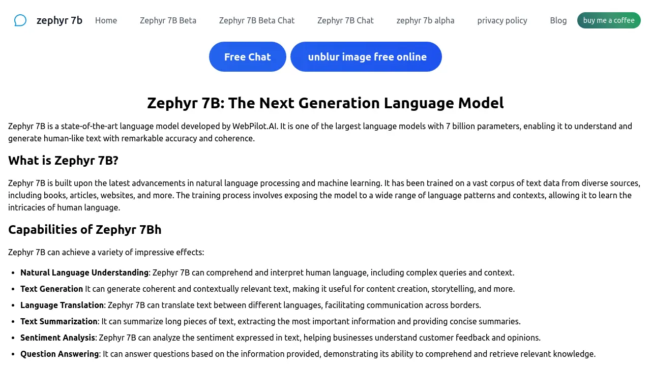 Zephyr 7B - The Next Generation Language Model