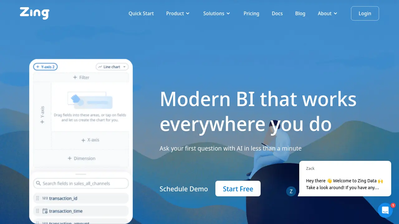 Zing Data - GenAI-powered business intelligence accessible across platforms