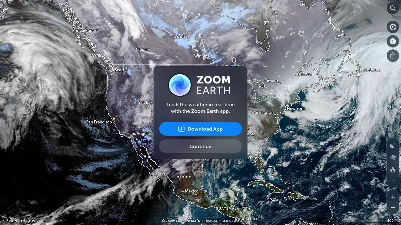 Zoom Earth - Interactive Global Weather Mapping in Real Time